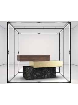 Grand comptoir caisse personnalisable avec vitrine - Comptoirs